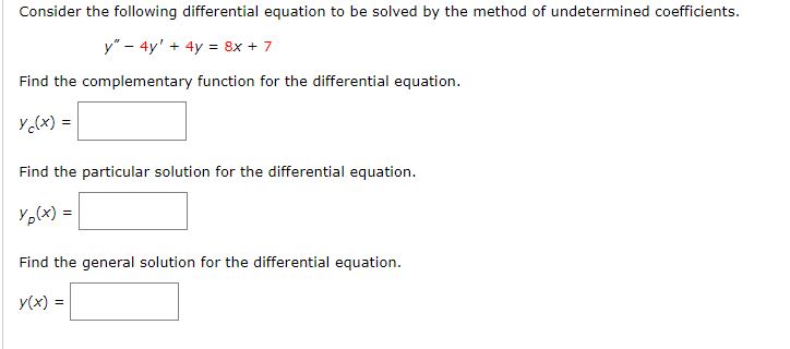 Solved Consider the following differential equation to be | Chegg.com