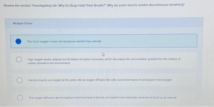 Solved Review the section "Investigating Life: Why Do Bugs | Chegg.com