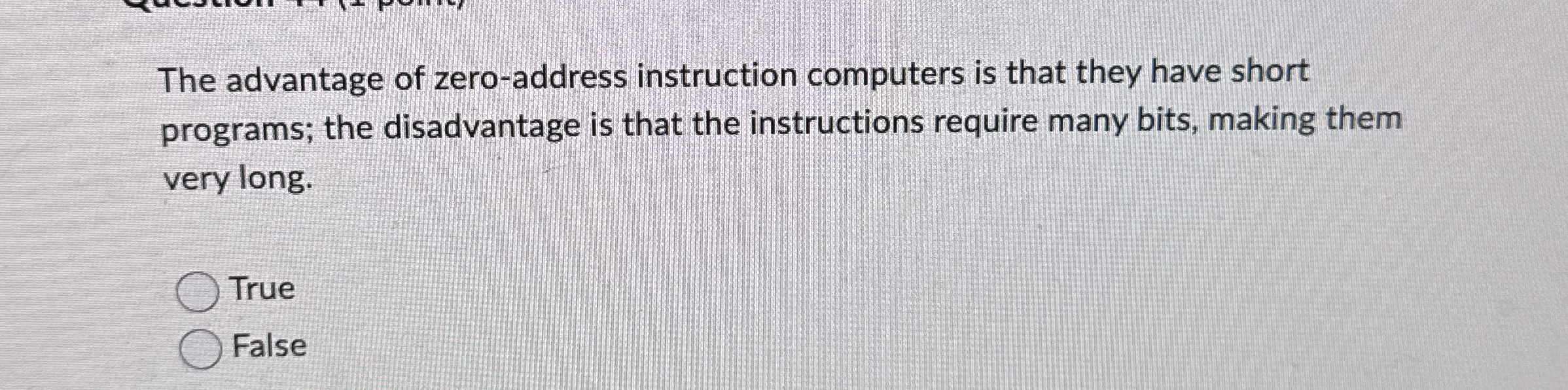 Solved The advantage of zero-address instruction computers | Chegg.com