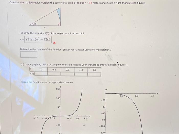 Solved Consider the shaded region outside the sector of a | Chegg.com