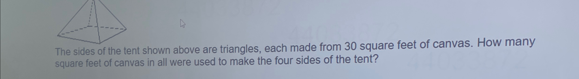 Solved The sides of the tent shown above are triangles, each | Chegg.com