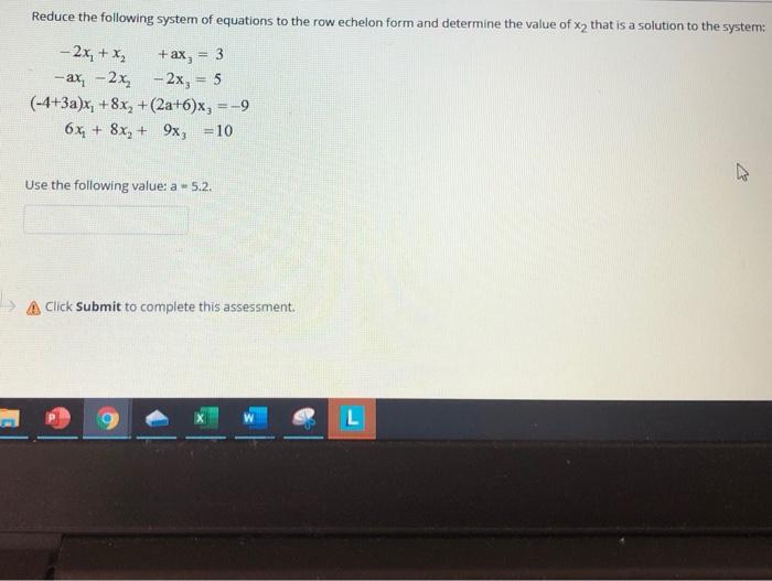 Solved Reduce the following system of equations to the row | Chegg.com