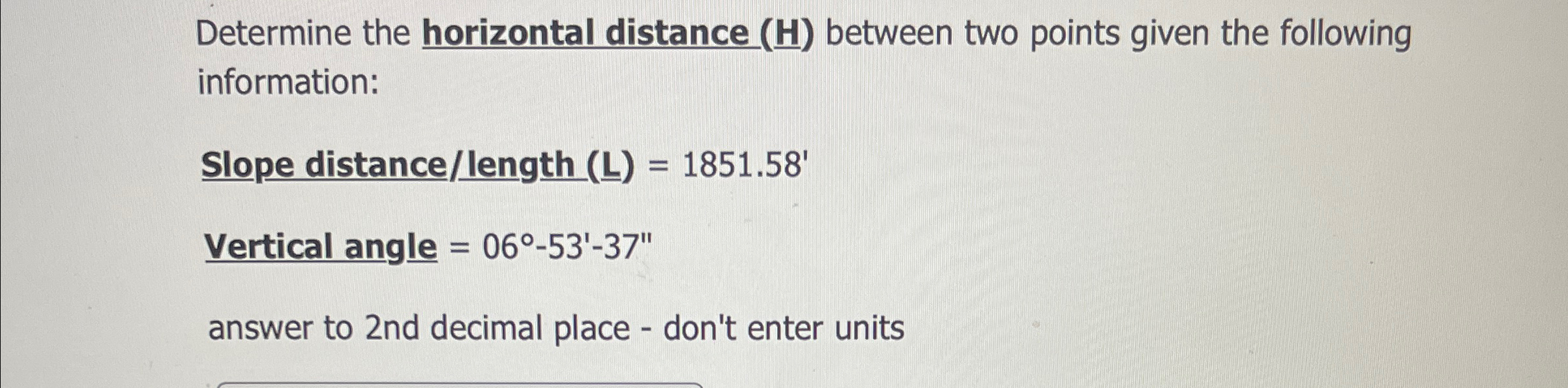 Solved Determine the horizontal distance between two points | Chegg.com
