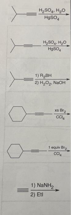 Solved 2)H2O2,NaOH 1) R2BH 2)Etl 1) NaNH2 | Chegg.com