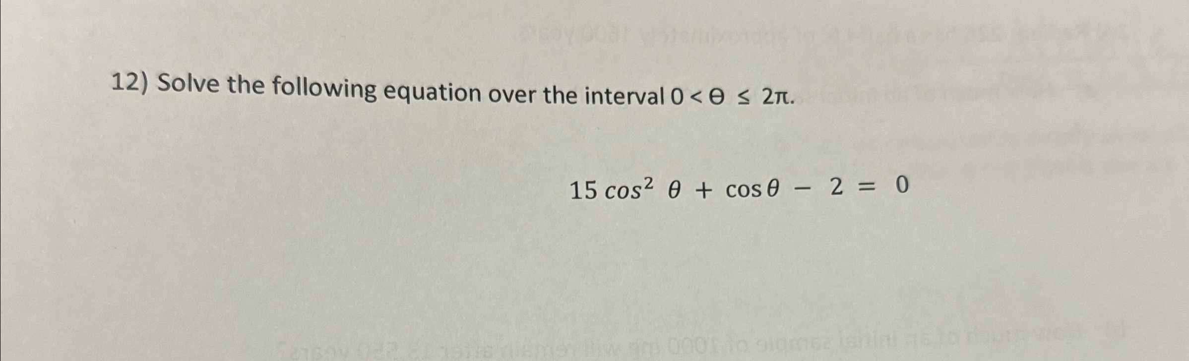 Solved Show step by stepSolve the following equation over | Chegg.com