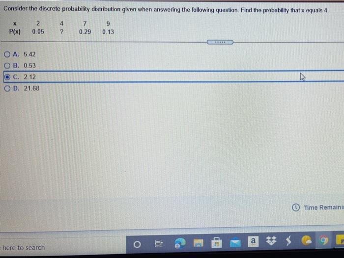 Solved Consider the discrete probability distribution given | Chegg.com