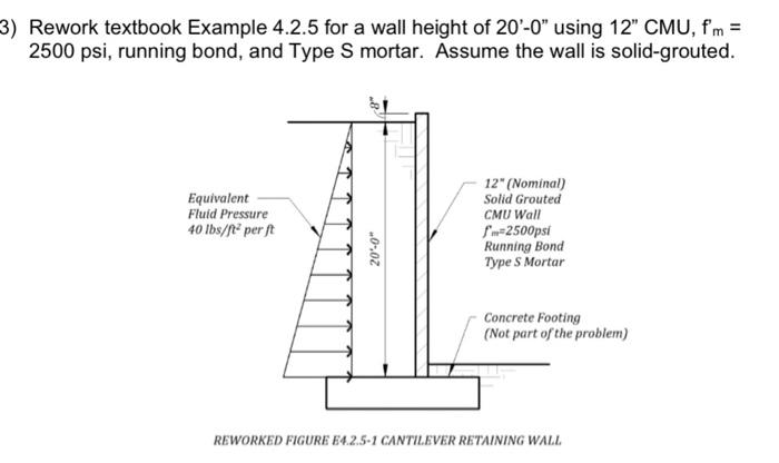 Solved Rework textbook Example 4.2.5 for a wall height of | Chegg.com