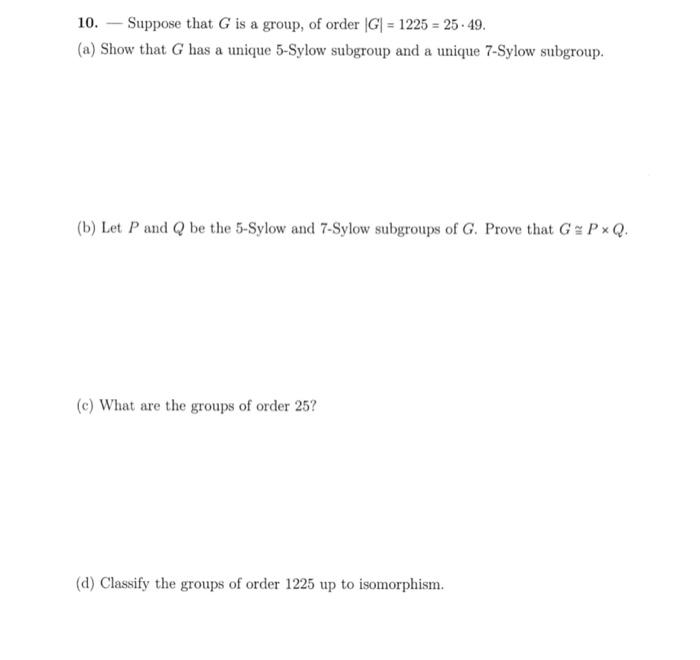 solved-10-suppose-that-g-is-a-group-of-order-chegg