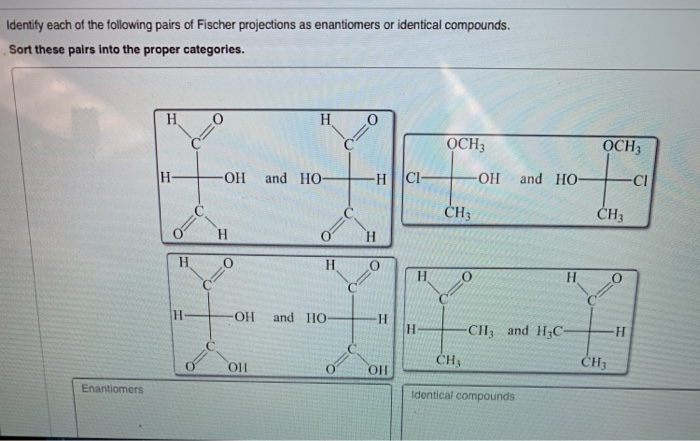 Solved Identify each of the following pairs of Fischer | Chegg.com