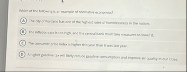 Solved Which of the following is an example of normative | Chegg.com