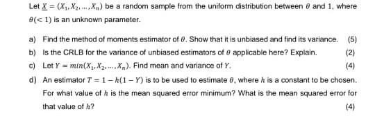 Solved Let X=(X1,X2,…,Xn) be a random sample from the | Chegg.com