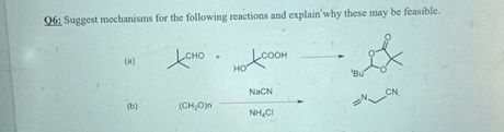 Solved Q6: Suggest mechanisms for the following reactions | Chegg.com
