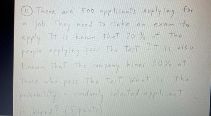 Solved 1 There are A an exam to the 500 applicants applying | Chegg.com