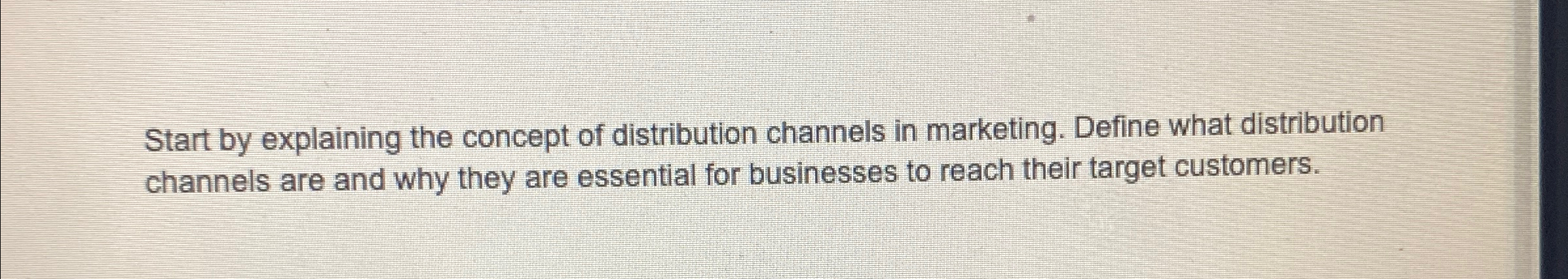 Solved Start by explaining the concept of distribution | Chegg.com