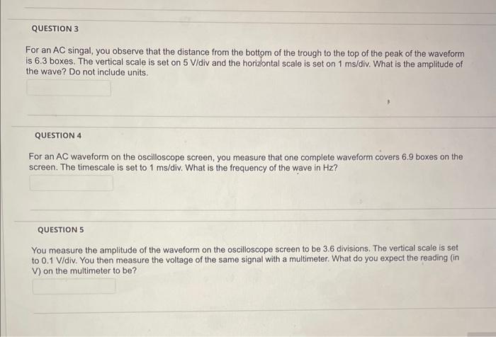 Solved For an AC singal, you observe that the distance from | Chegg.com