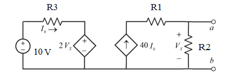 Solved calculate Vth between terminals a b for the following | Chegg.com