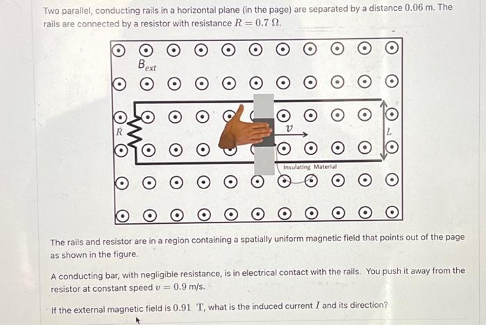 Solved Two parallel, conducting rails in a horizontal plane | Chegg.com