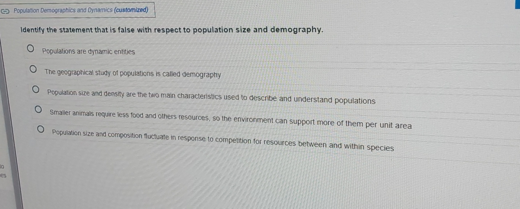 Solved Population Demographics and Dynamics | Chegg.com