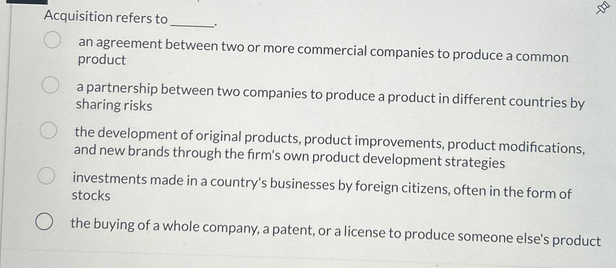 Solved Acquisition refers toan agreement between two or more | Chegg.com