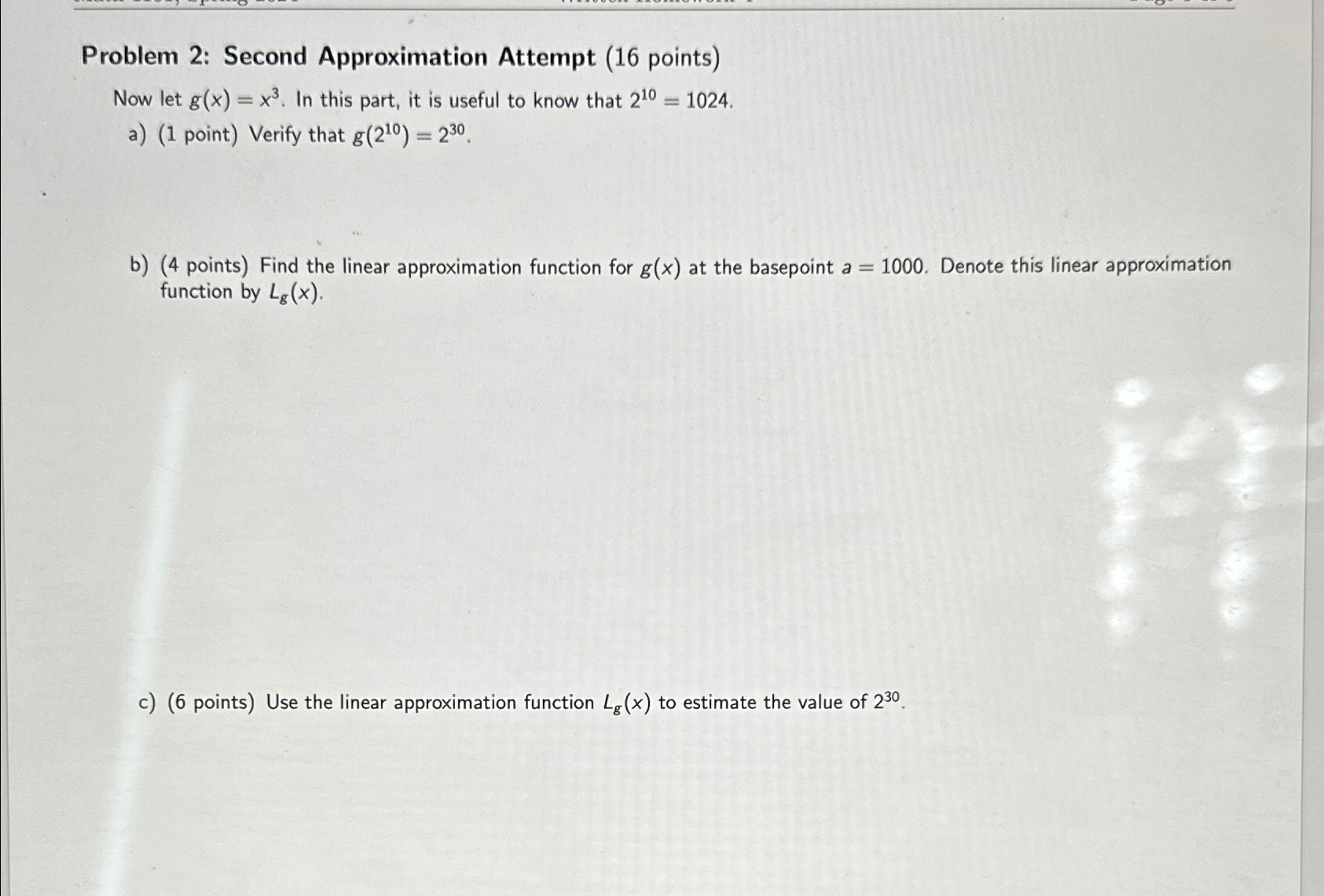 Solved Problem 2: Second Approximation Attempt (16 | Chegg.com