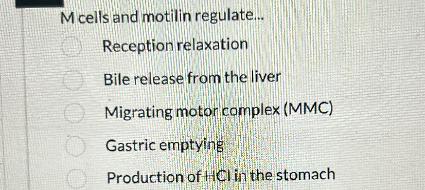 Solved M cells and motilin regulate...Reception | Chegg.com