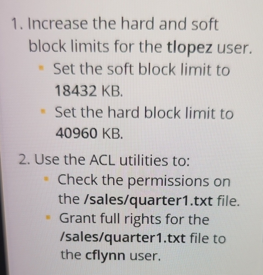 Solved Increase The Hard And Soft Block Limits For The 