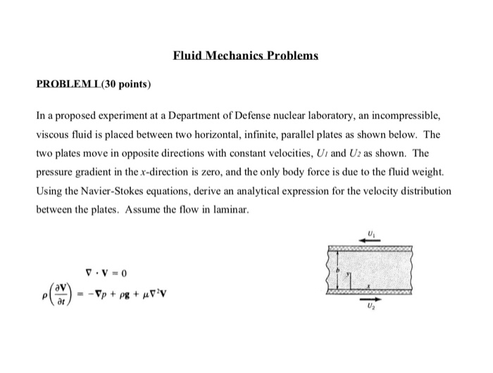 Solved Fluid Mechanics Problems PROBLEML(30 points) In a | Chegg.com