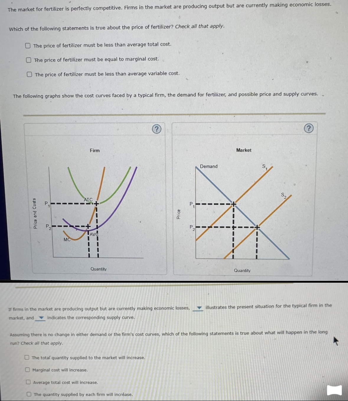 Solved The market for fertilizer is perfectly competitive. | Chegg.com