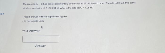 Solved Consider the reaction (L→ products) and tabulated | Chegg.com