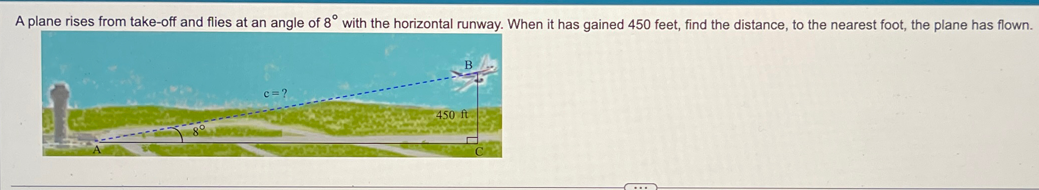 Solved A plane rises from take-off and flies at an angle of | Chegg.com