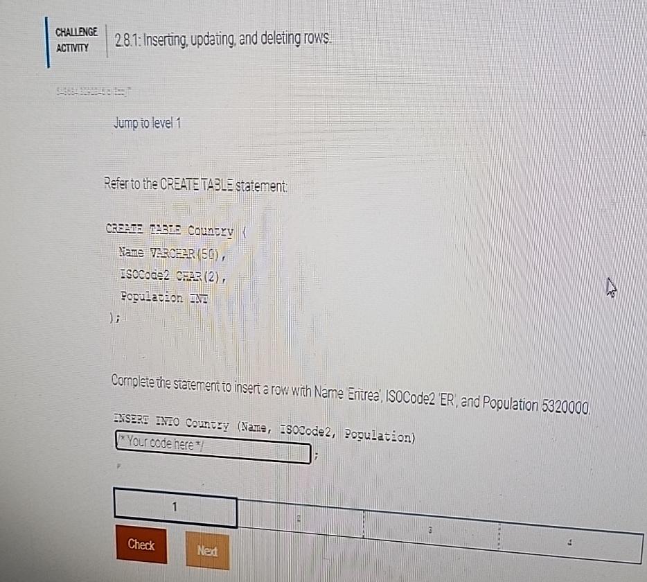 Solved CHAUENGEACTTVTY28.1: Insering, updating, and deleting | Chegg.com Solved CHAUENGEACTTVTY28.1: Insering, updating, and deleting | Chegg.com