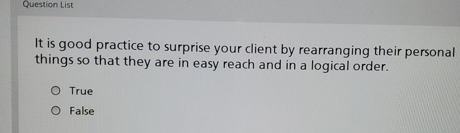 Solved Question ListIt is good practice to surprise your | Chegg.com
