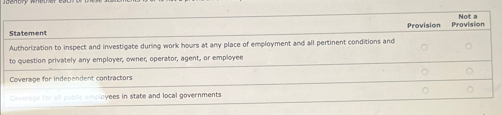 Solved \table[[Statement,Provision Pot | Chegg.com