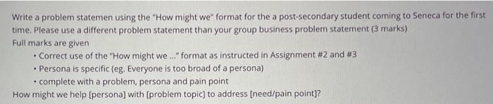Solved Write a problem statemen using the "How might we" | Chegg.com