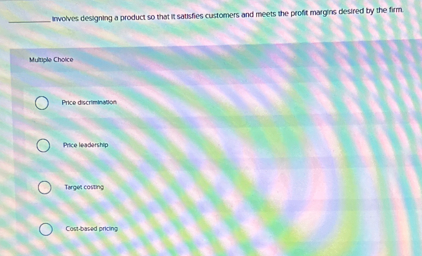 Solved Involves designing a product so that it satisfies | Chegg.com