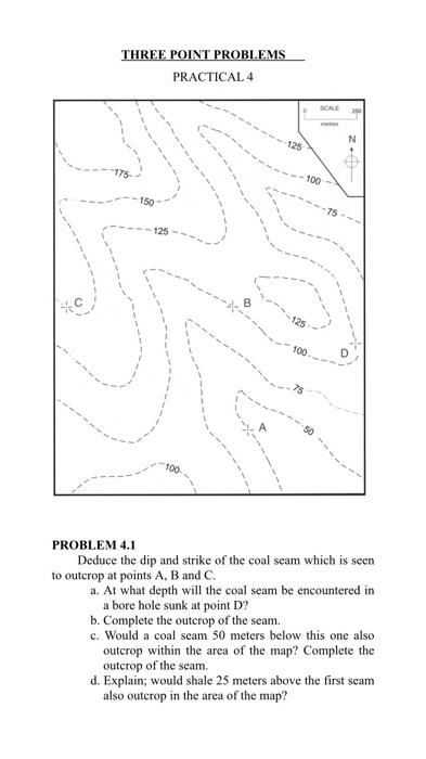 Solved THREE POINT PROBLEMS PRACTICAL 4 SCALE 125 N 100 150 | Chegg.com