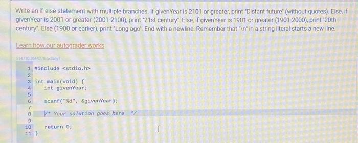 Solved Write an if-else slatement with multiple branches. If | Chegg.com