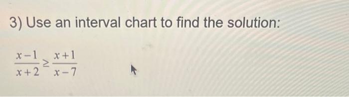 [Solved]: 3) Use an interval chart to find the solution: