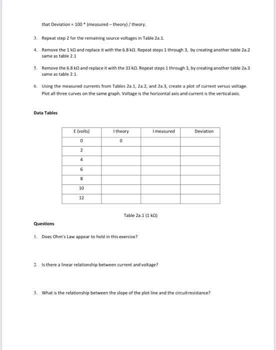 Solved Lab 2: Ohm's Law, Series DC Circuits, Parallel DC | Chegg.com
