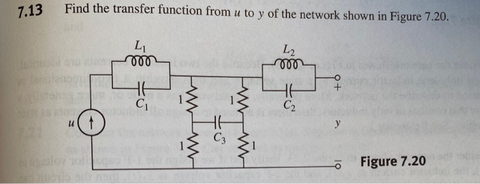 Solved 7.13 Find the transfer function from u to y of the | Chegg.com