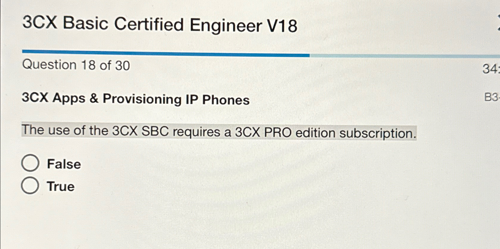 Solved 3CX Basic Certified Engineer V18Question 18 ﻿of 303CX | Chegg.com