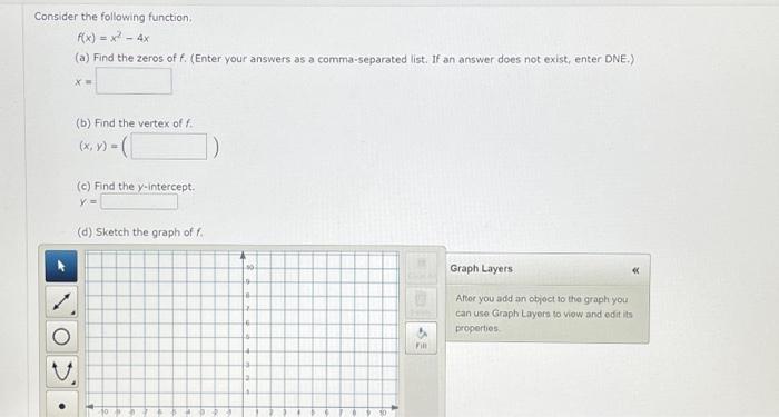 Solved Consider The Following Function F X X² 4x A