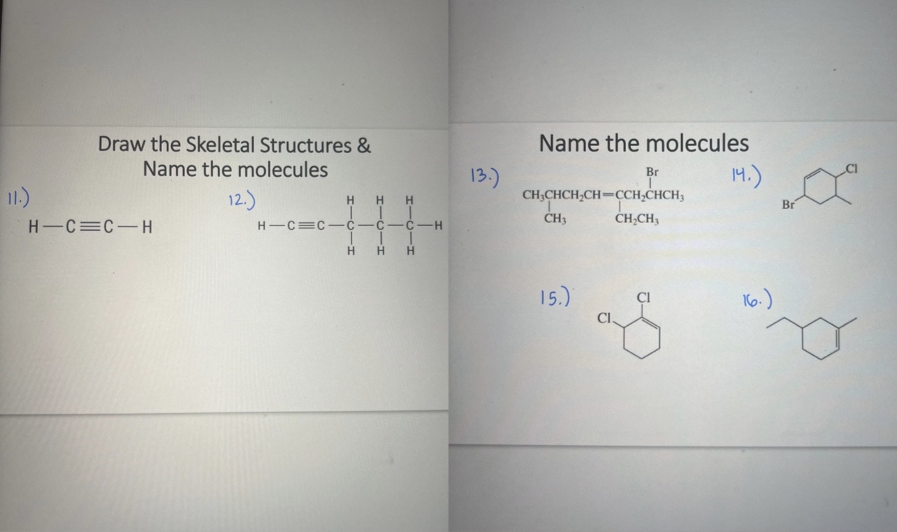 Solved Draw the Skeletal Structures & Name the molecules | Chegg.com