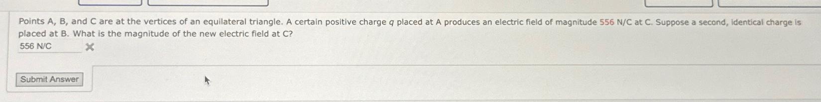 Solved Points A, ﻿B, ﻿and C are at the vertices of an | Chegg.com