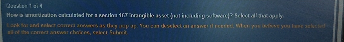 Solved Question 1 ﻿of 4How is amortization calculated for a | Chegg.com