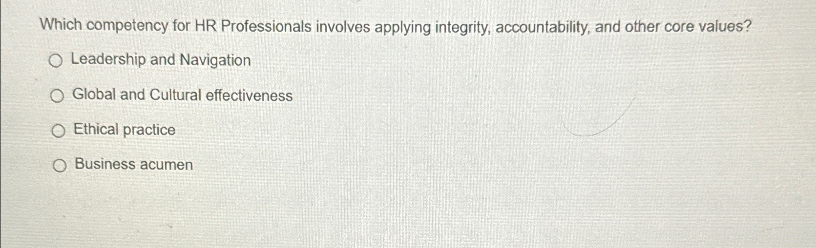 Solved Which competency for HR Professionals involves | Chegg.com