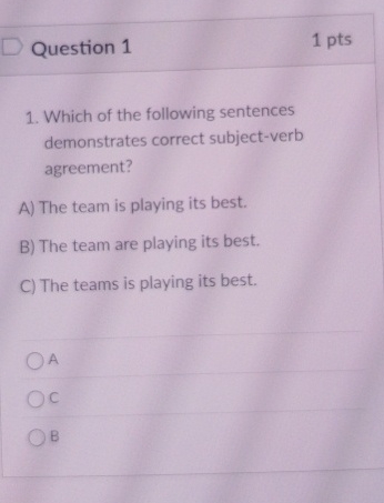 Solved Question 11 ﻿ptsWhich of the following sentences | Chegg.com