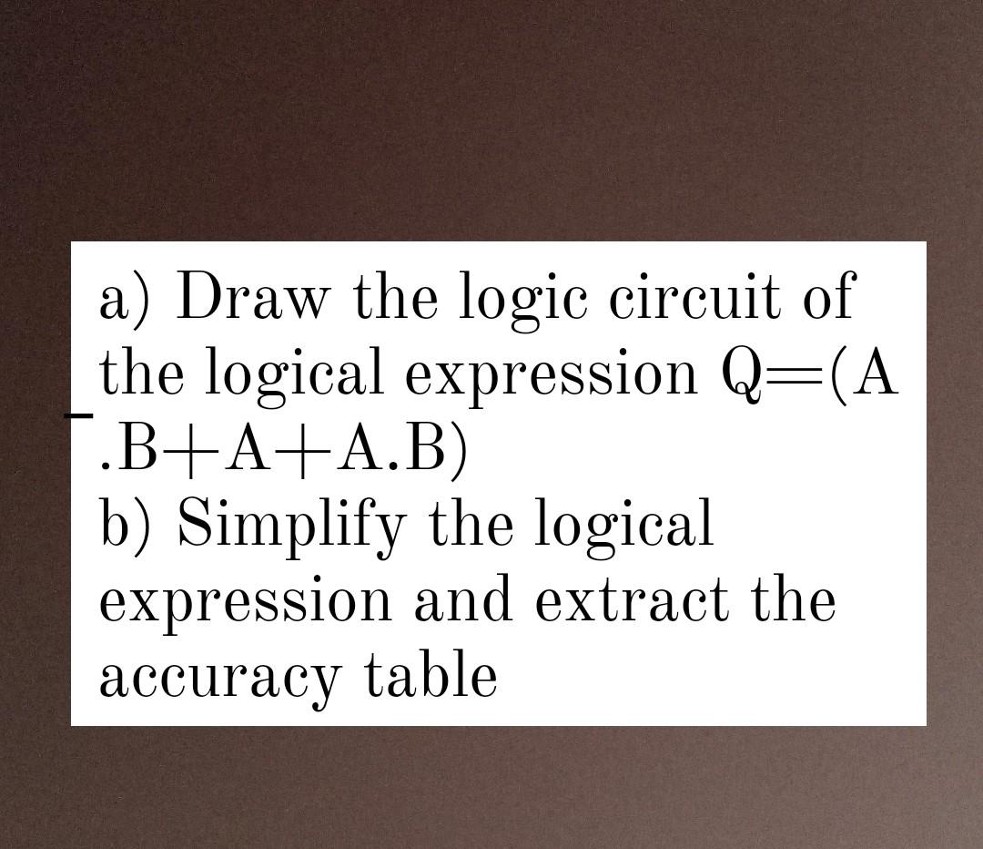 Solved a) Draw the logic circuit of the logical expression | Chegg.com