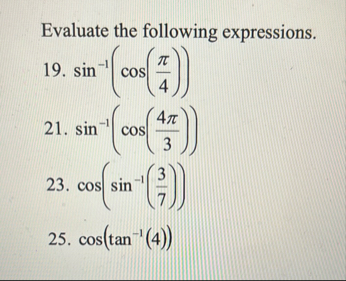 Solved Evaluate the following | Chegg.com
