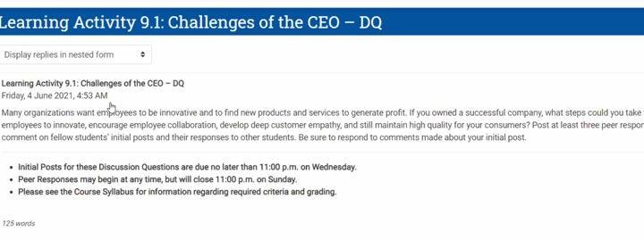 Solved Learning Activity 9.1: Challenges of the CEO - DQ | Chegg.com